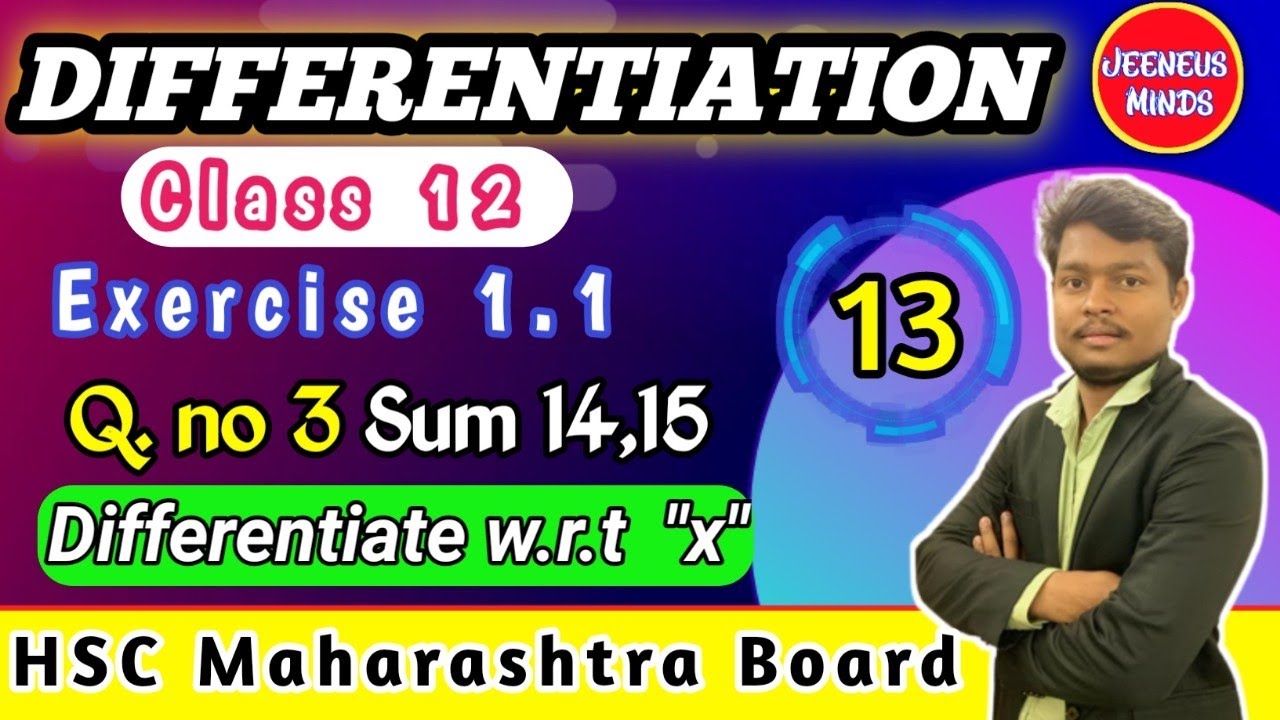 Differentiation |class 12| Exercise1.1| Q.no 3| maharshtra board ...
