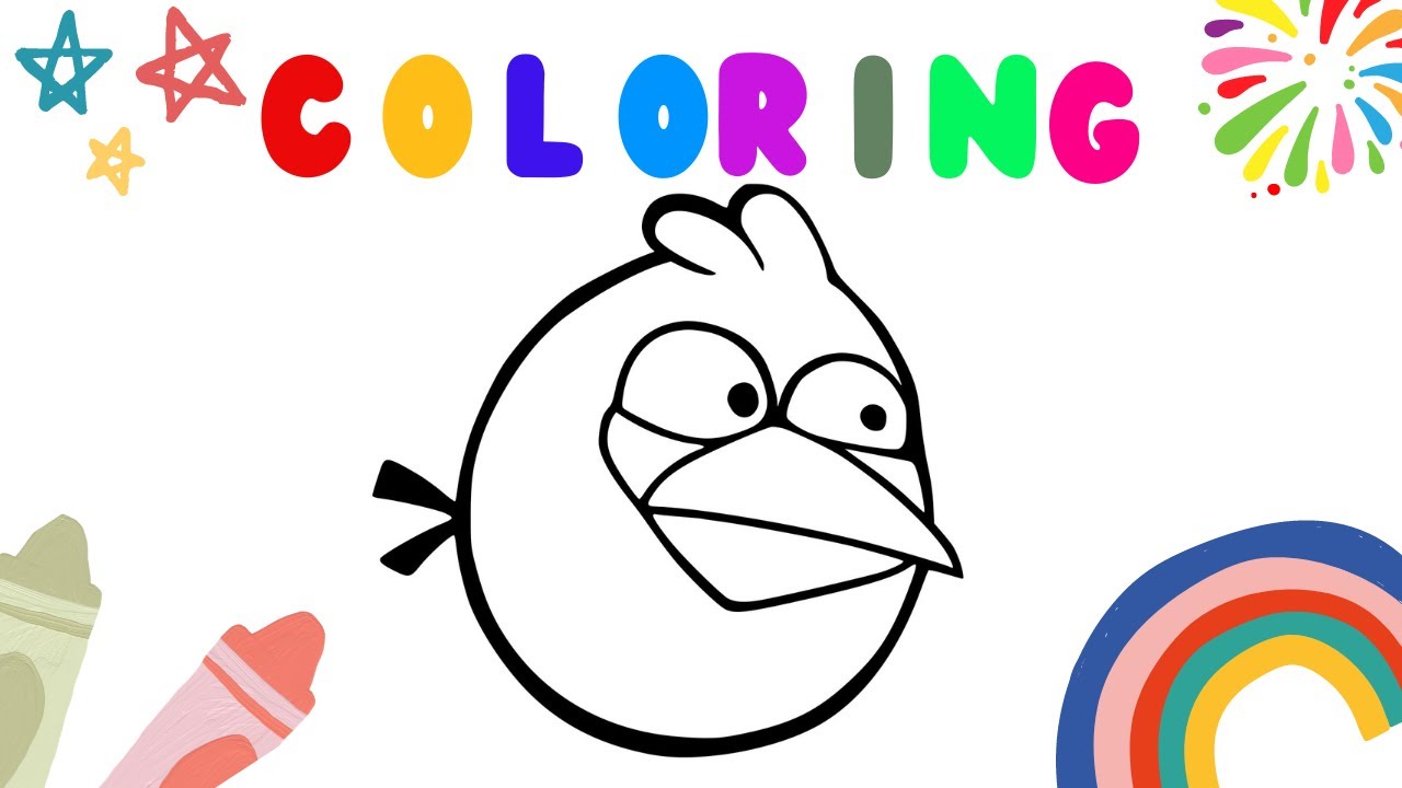 Mewarnai Angry Bird (biru) menggunkan Crayon | belajar mewarnai dengan ...