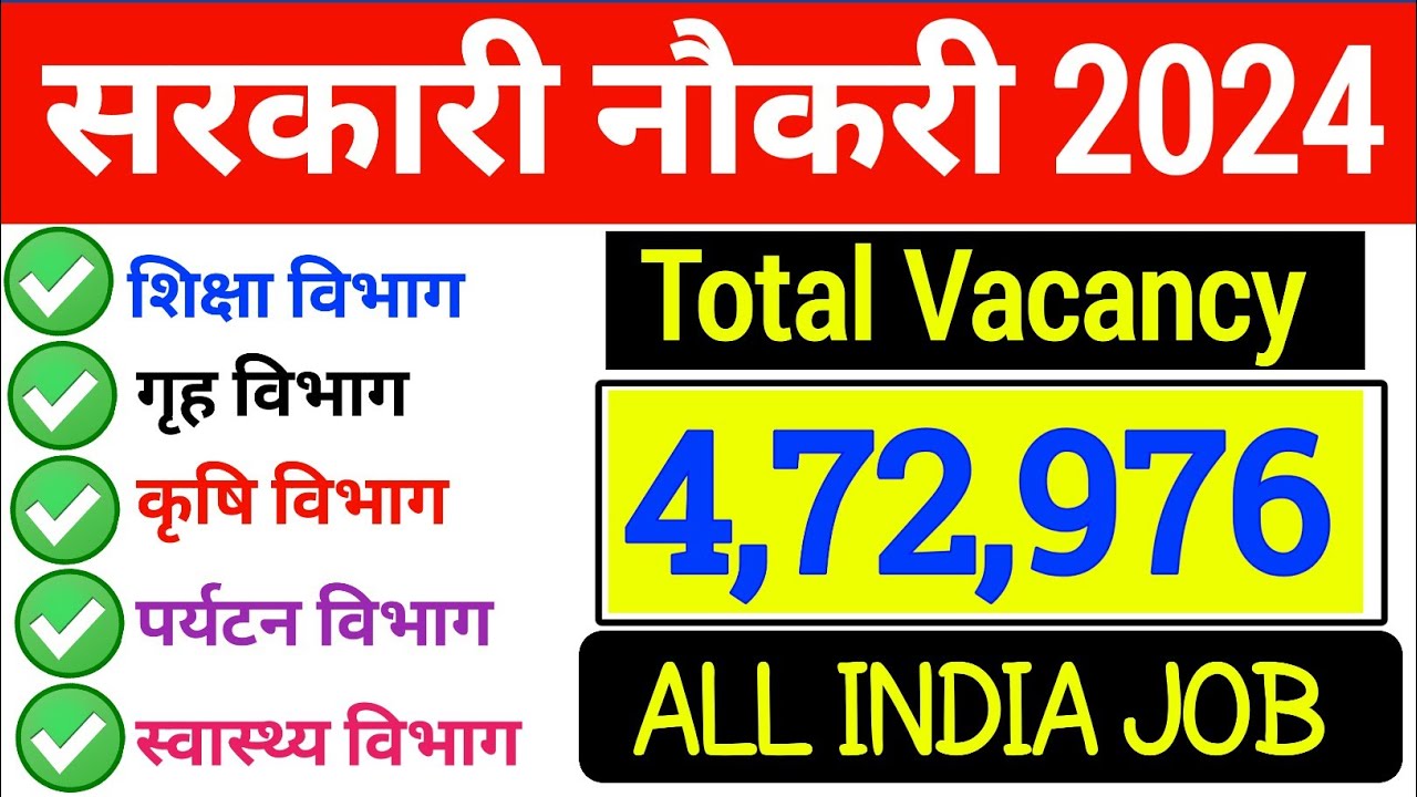 खुशखबरी नई सरकारी भर्ती विज्ञापन जारी | New Govt Exam Notification 2024 ...