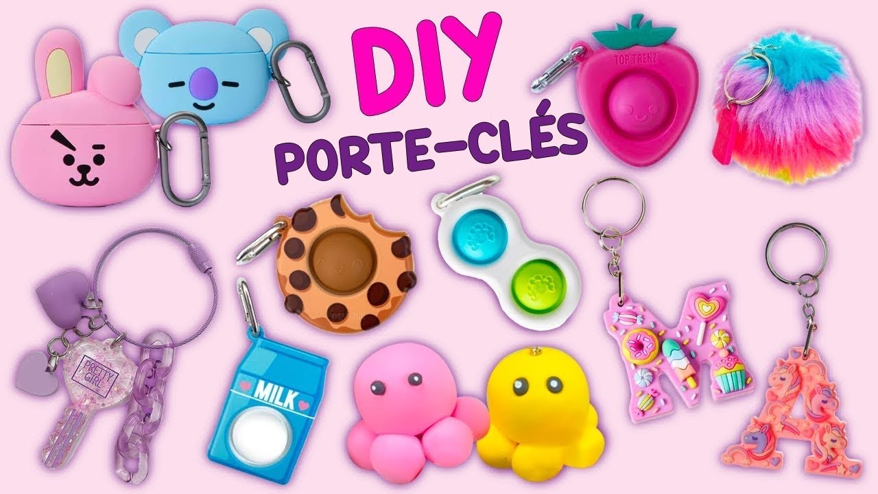 IDÉE DE PORTE-CLÉS - COMMENT FAIRE UN PORTE-CLES SUPER MIGNON - PORTE ...