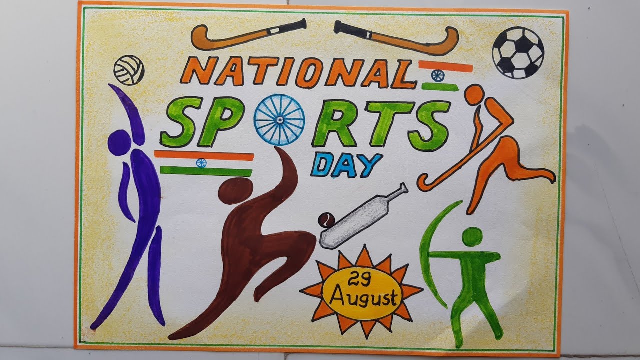 National Sports Day Drawing Easy//National Sports Day Poster Idea //How ...