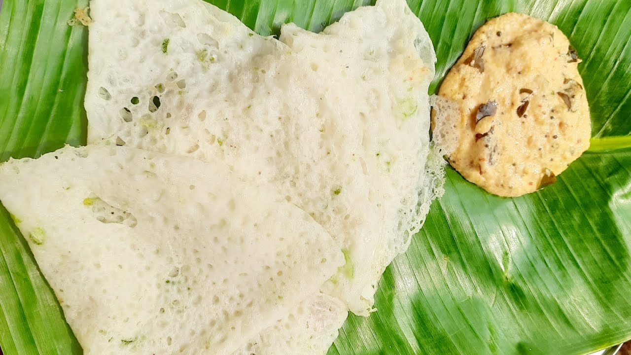 Mangalore Nirulli dosa bokka beyepadena Kukkuda chutney /Onion dosa ...
