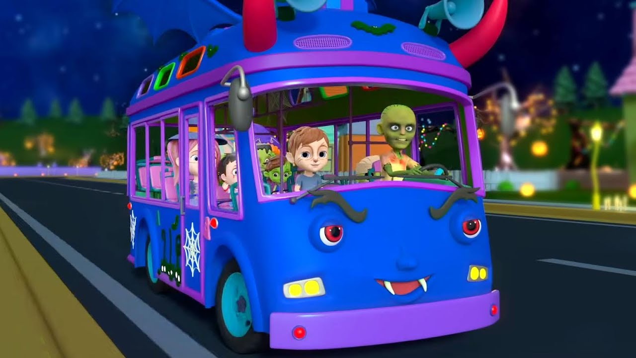 Halloween Wheels On The Bus Song & Kids Rhyme for Toddlers - YouTube