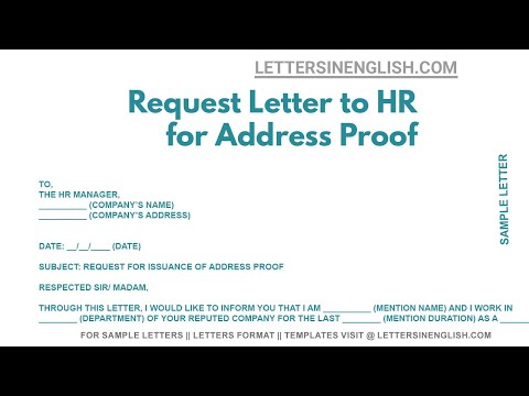 Request Letter To HR For Address Proof - Sample Let... Video