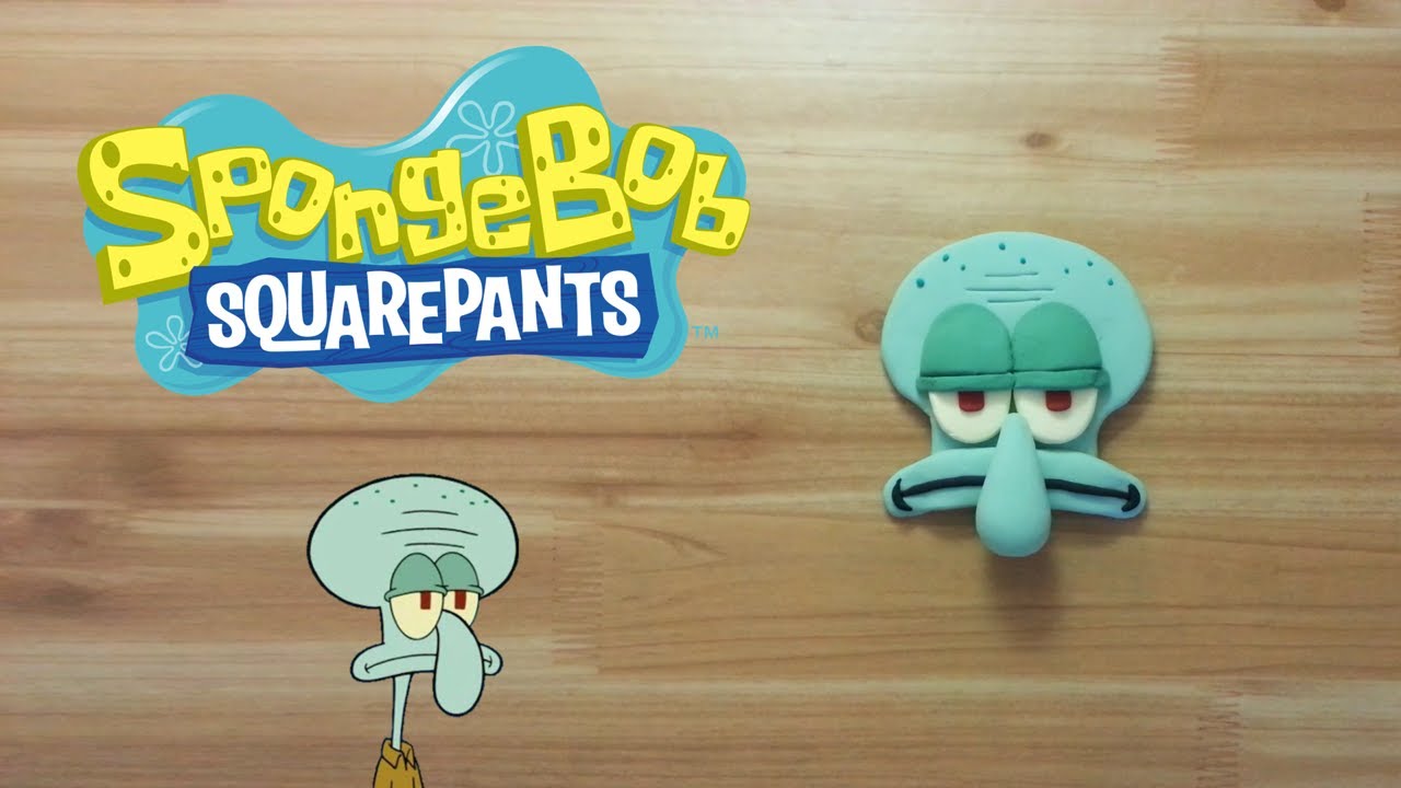 SpongeBob Squidward clay cracking making 스폰지밥 징징이 클레이로 만들기 - YouTube