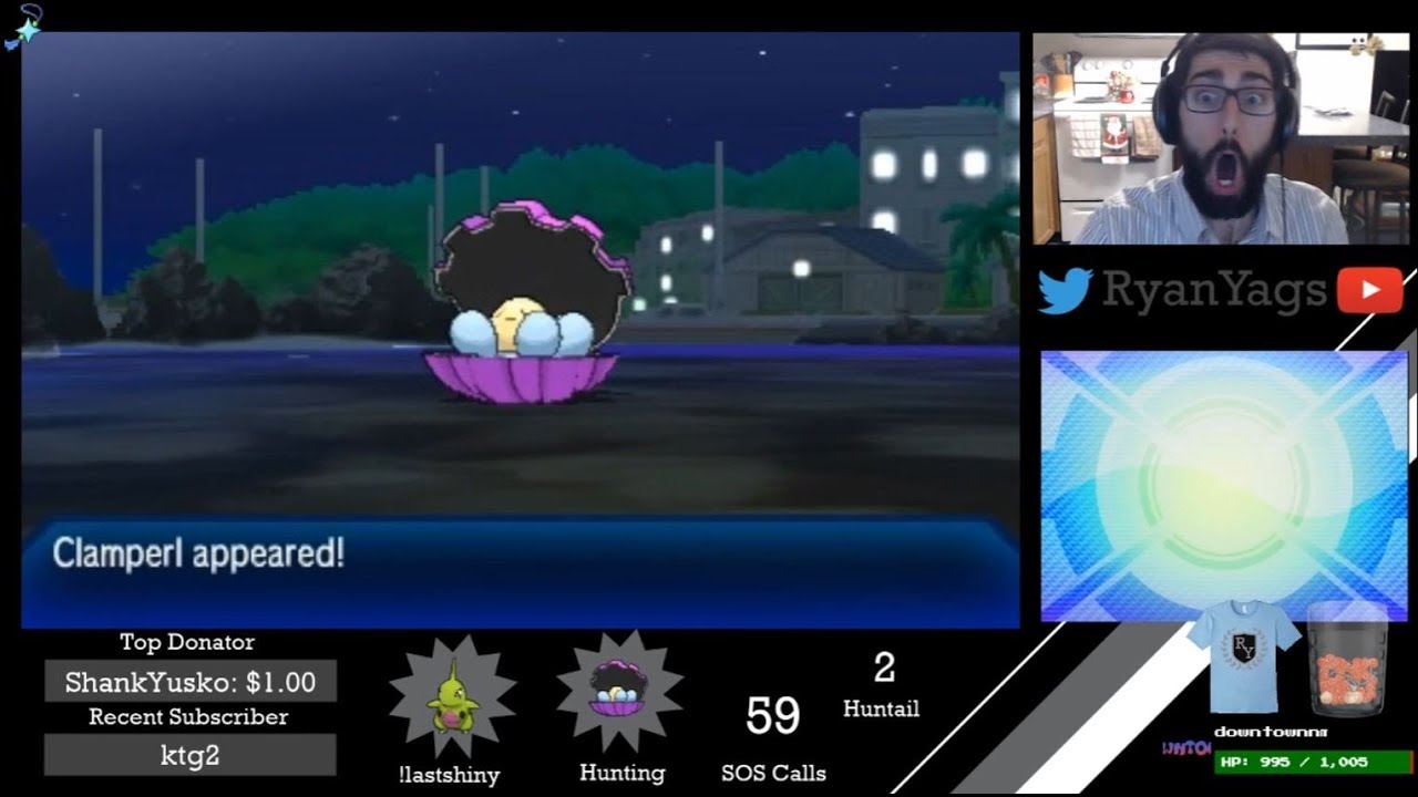 Shiny Clamperl via SOS in Pokemon Ultra Sun and Moon - YouTube