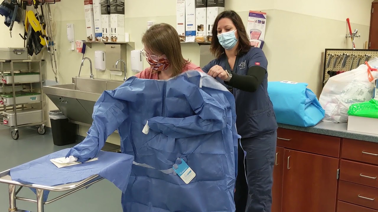 CBC Nursing Sterile Gowning & Gloving - YouTube