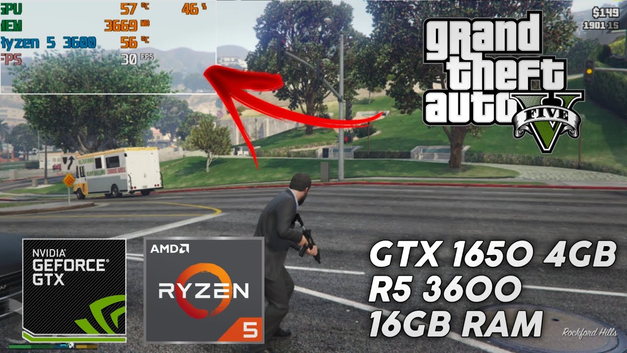 GTA 5 High Graphics Test on GTX 1650 + Ryzen 5 3600 - YouTube