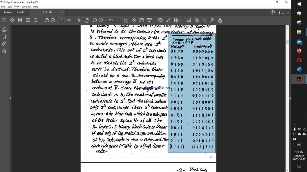 2 Error Linear Block Code - YouTube