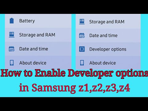 How to Enable Developer Option in Samsung Z1, Z2,Z3,Z4 - YouTube