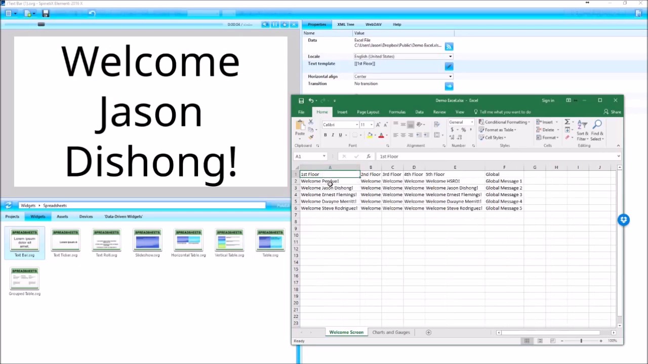 Spreadsheet Widgets With Excel and CSV Files Digital Signage - YouTube