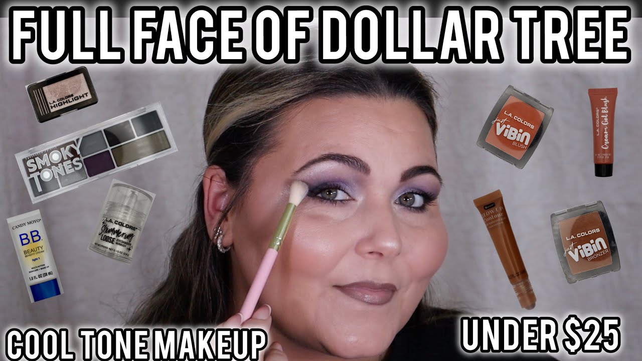 Full Face Of Dollar Tree Makeup Tutorial Under $25 | cool tone makeup tutorial - YouTube