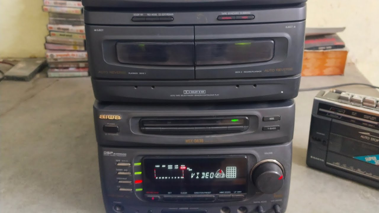 aiwa music system model nsx-d636 only unit working made in japan call 8368693985 - YouTube