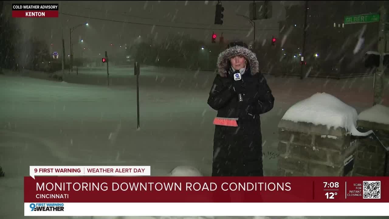Heavy snowfall moves into Cincinnati area during winter storm - YouTube