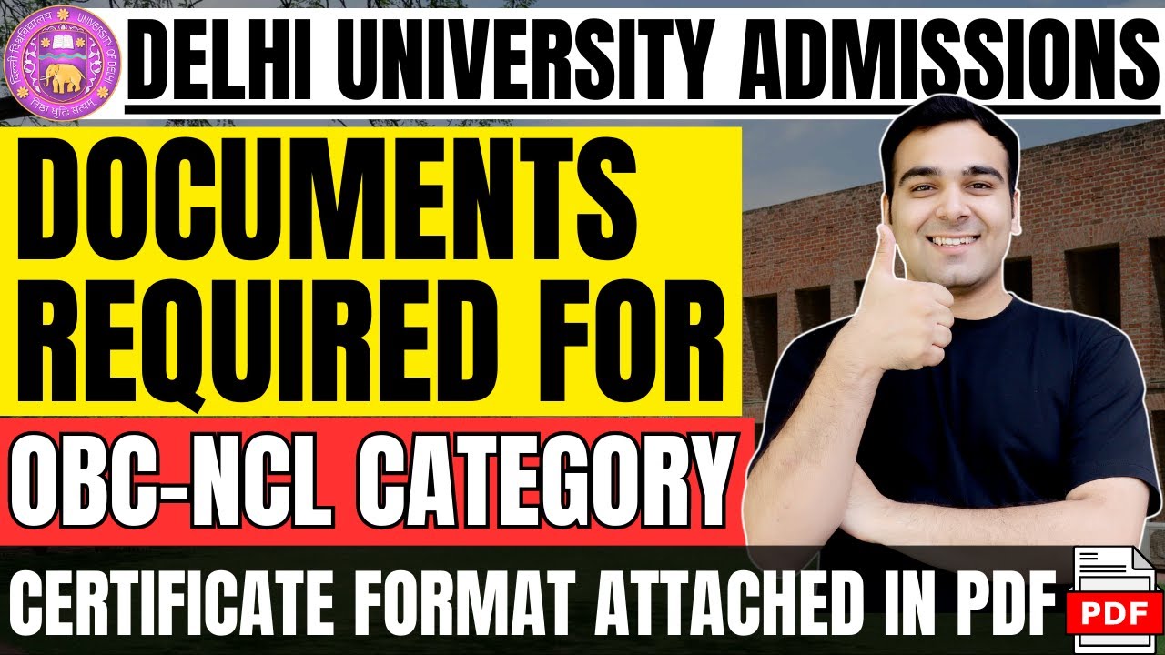 OBC Category - New List of Documents Required in DU🔥| Delhi University ...