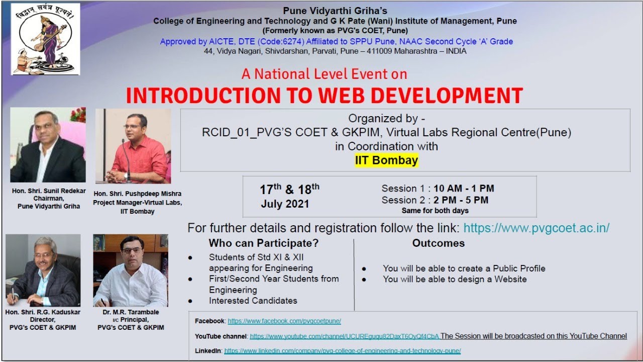 National Level Event on Web Development in coordination with Vlabs Dev ...