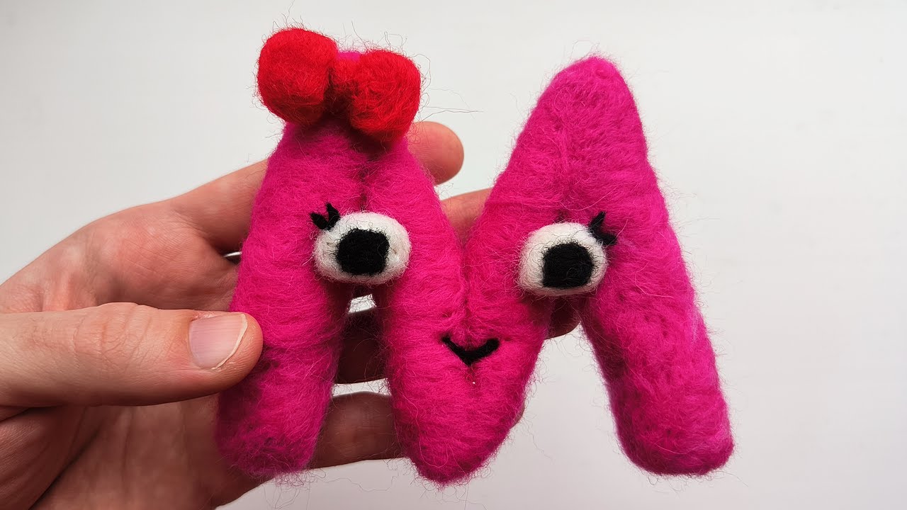 ASMR Greek Alphabet Lore M (Mu) Needlefelt Wool Art - YouTube
