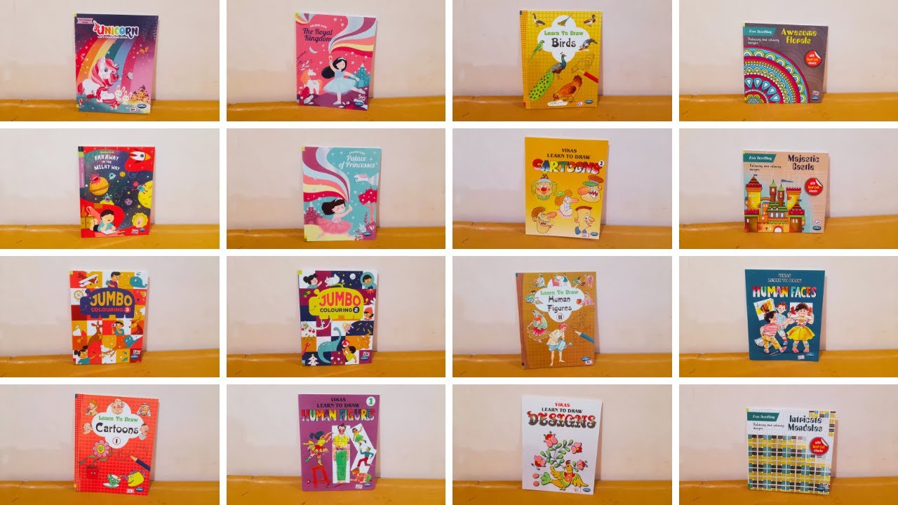 Unboxing and Review of Navneet color book, Mandala painting, Cartoon ...