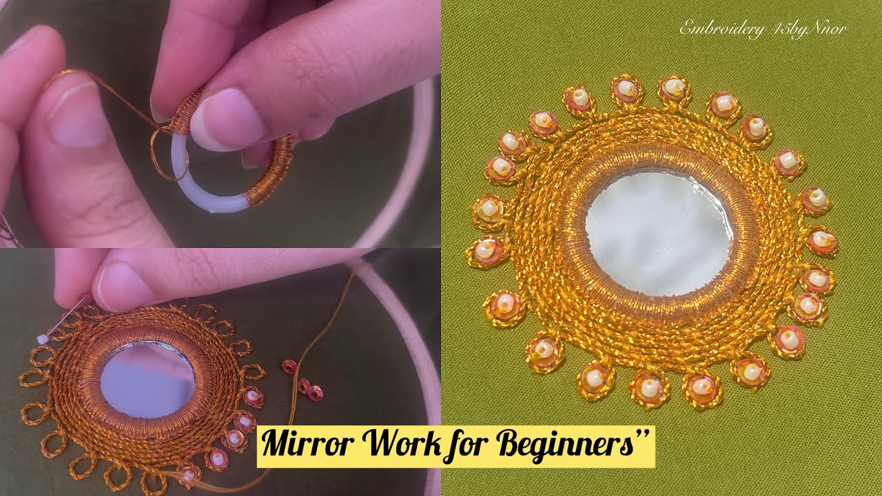 Learn Mirror Hand Embroidery | High-Demand Design for Handmade Business shisha work - YouTube