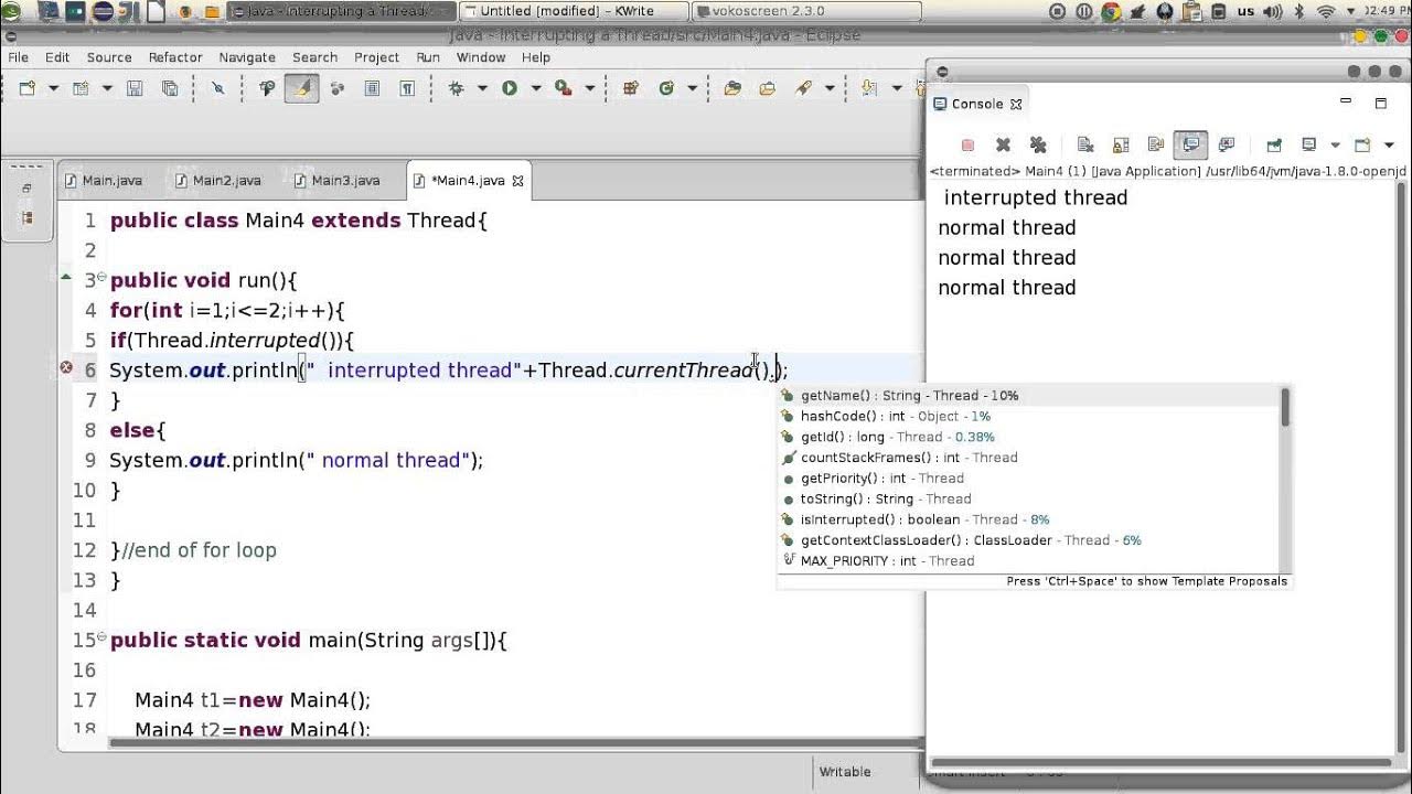 163 Java advanced interrupting Thread عملية المقاطعة - YouTube