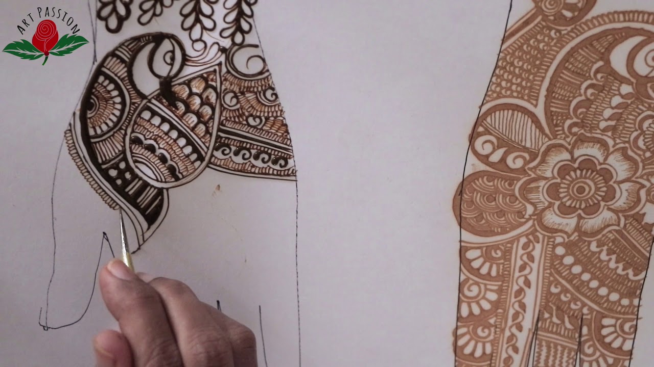 Intricate ganesha,peacock and floral modern style bridal mehendi design ...