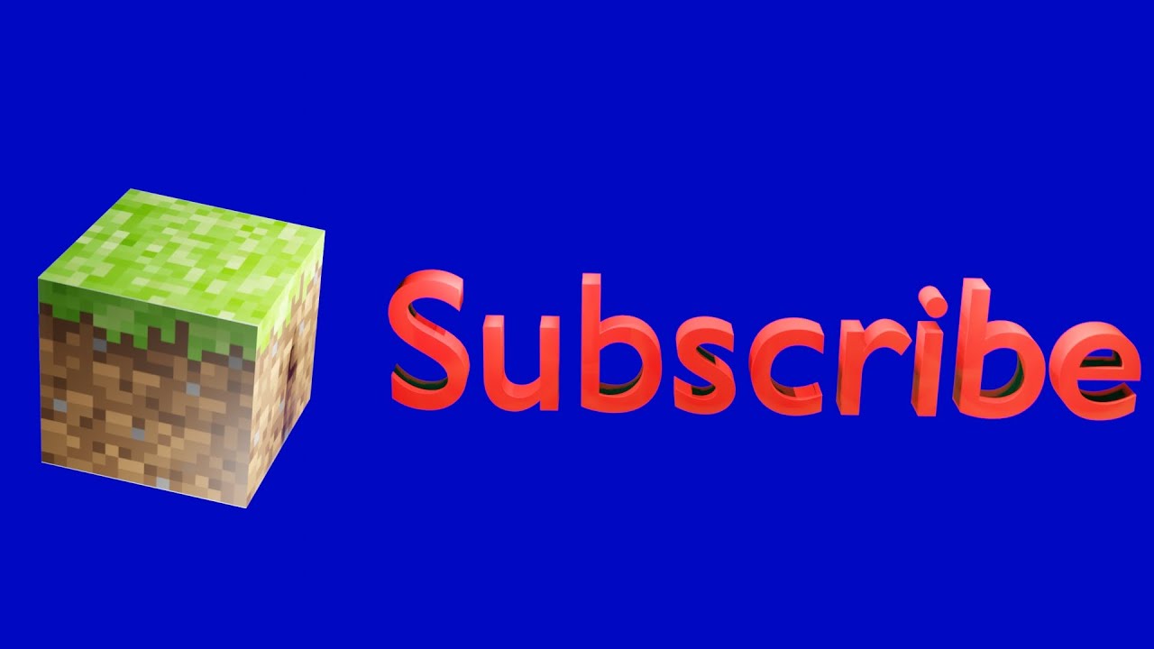 Blue screen - Minecraft cube subscribe button - YouTube