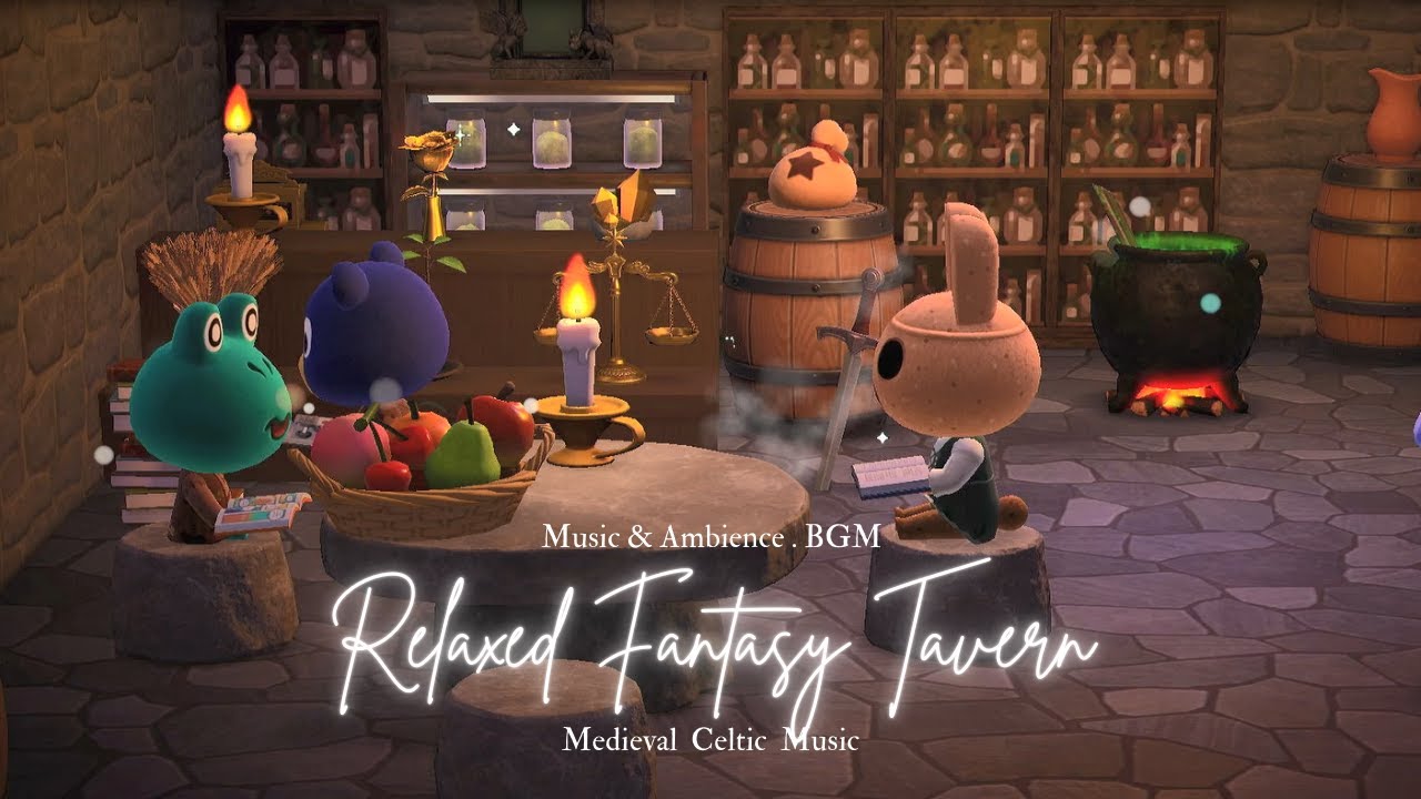 Acnh Relaxing Fantasy Tavern | 1Hour Medieval Celtic Music . BGM | Cozy ...