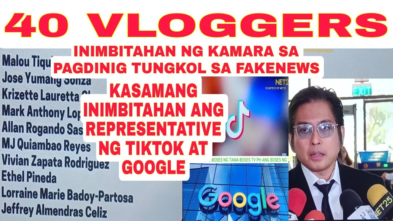 MGA VLOGGERS AT INFLUENCER INIMBITAHAN NG KAMARA #dds #vpsarah #duterte #inc #kojc #net25 #smni ...