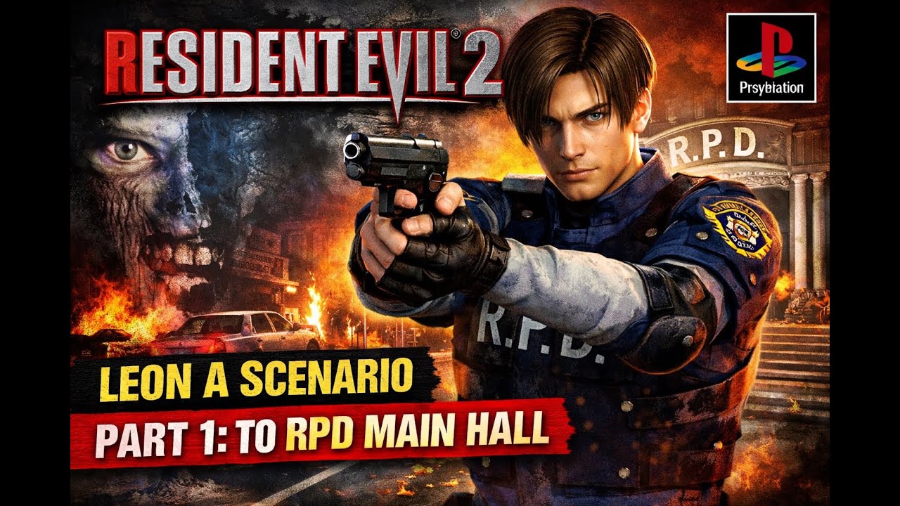 Resident Evil 2 Classic (PS1) | Leon A Story Walkthrough Part 1, To RPD ...