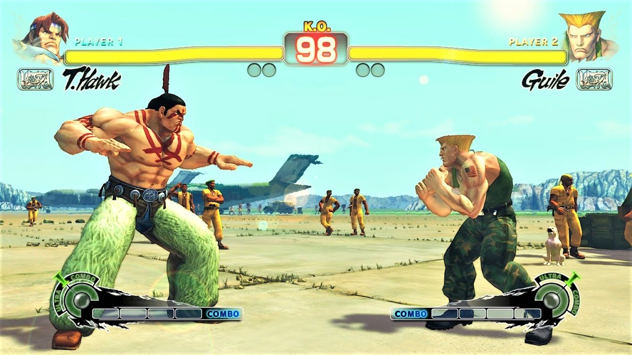 Chief Thunder Hawk vs Guile (Hardest AI) - Ultra Street Fighter IV ...