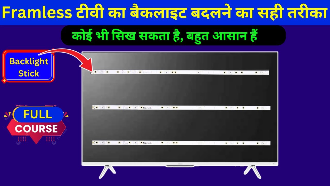 Frameless LED TV Backlight Replacement Technique | How to change ...