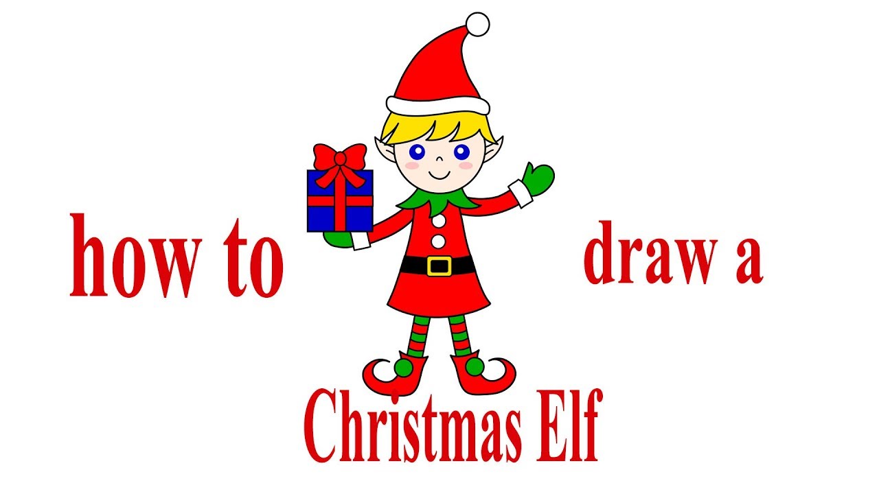 How to Draw a Christmas Elf Easy and Cute - YouTube