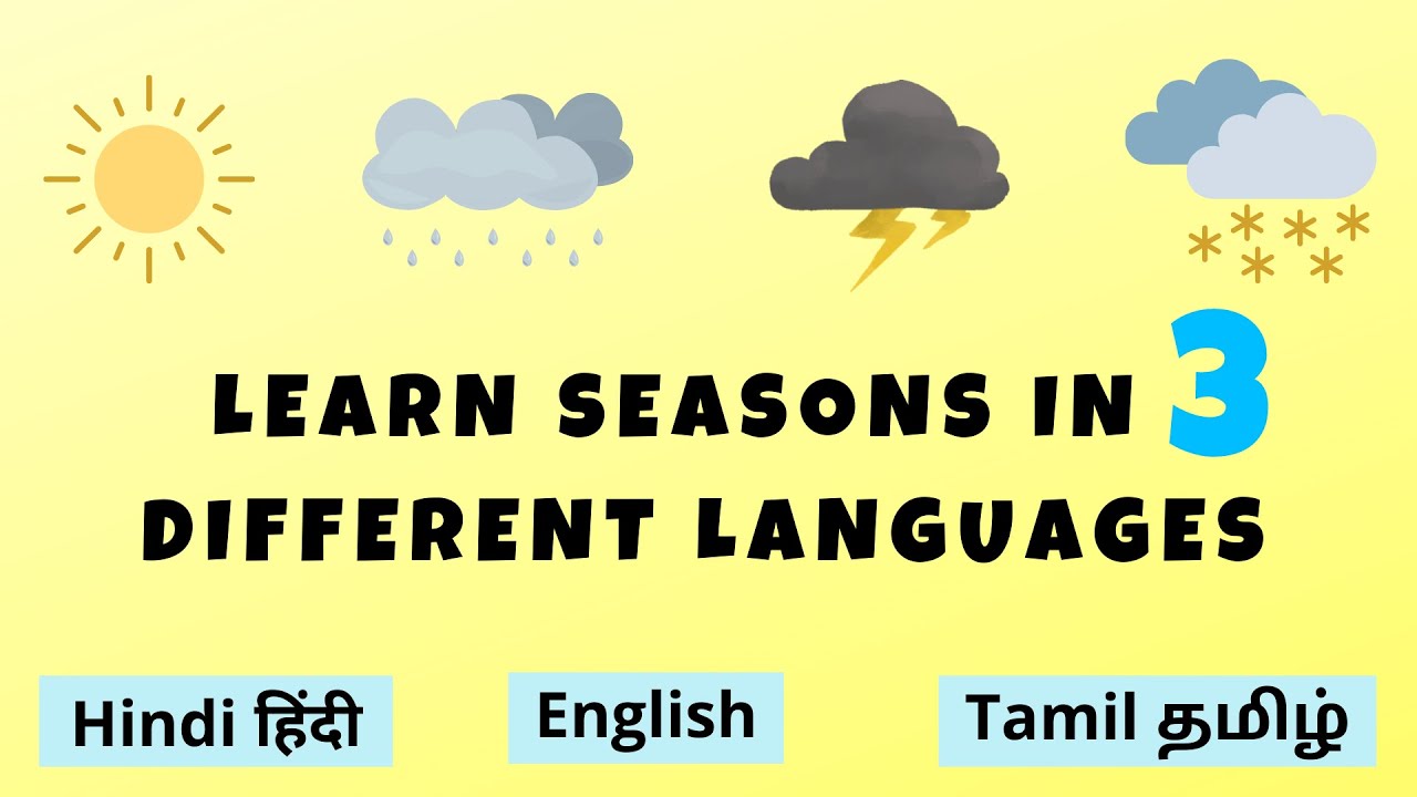 LEARN SEASONS IN 3 DIFFERENT LANGUAGES(Hindi|English|Tamilதமிழ்) ऋतु ...