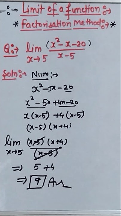 Limit of fraction by factorisation method - YouTube