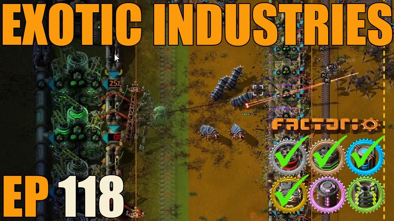 Factorio Exotic Industries - Let's Play Ep 118 - Fluid Level Indicators and Biter Attacks! - YouTube