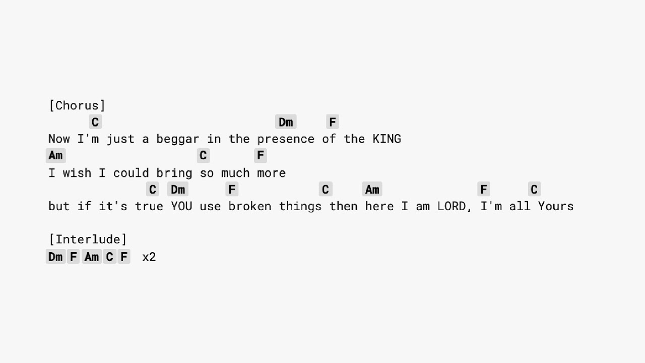 Broken Things CHORDS by Matthew West - YouTube