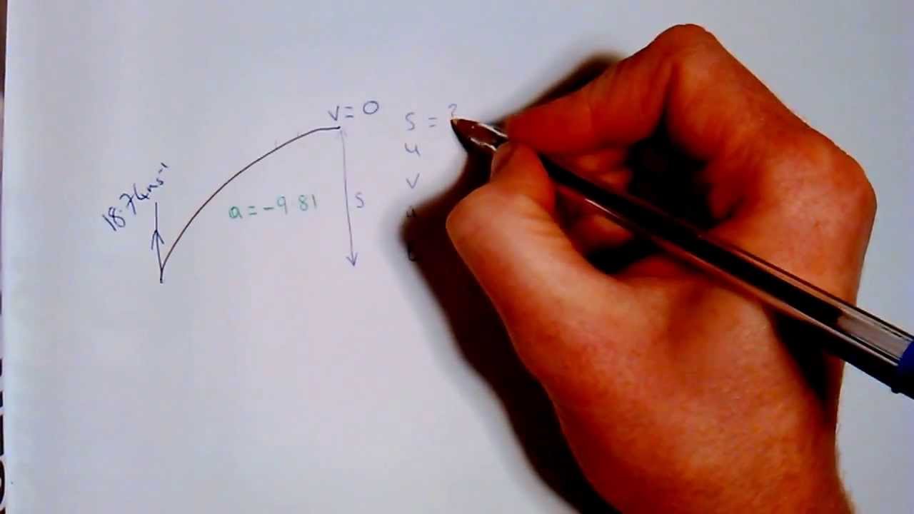 Projectile Motion example question (3/5 Which suvat and height) - YouTube