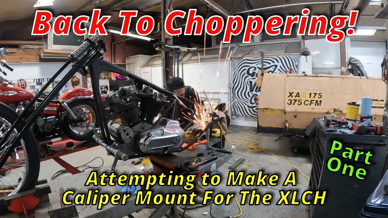 74 XLCH Chopper: Wiring Up Welder and Making A Brake Caliper Mount ...
