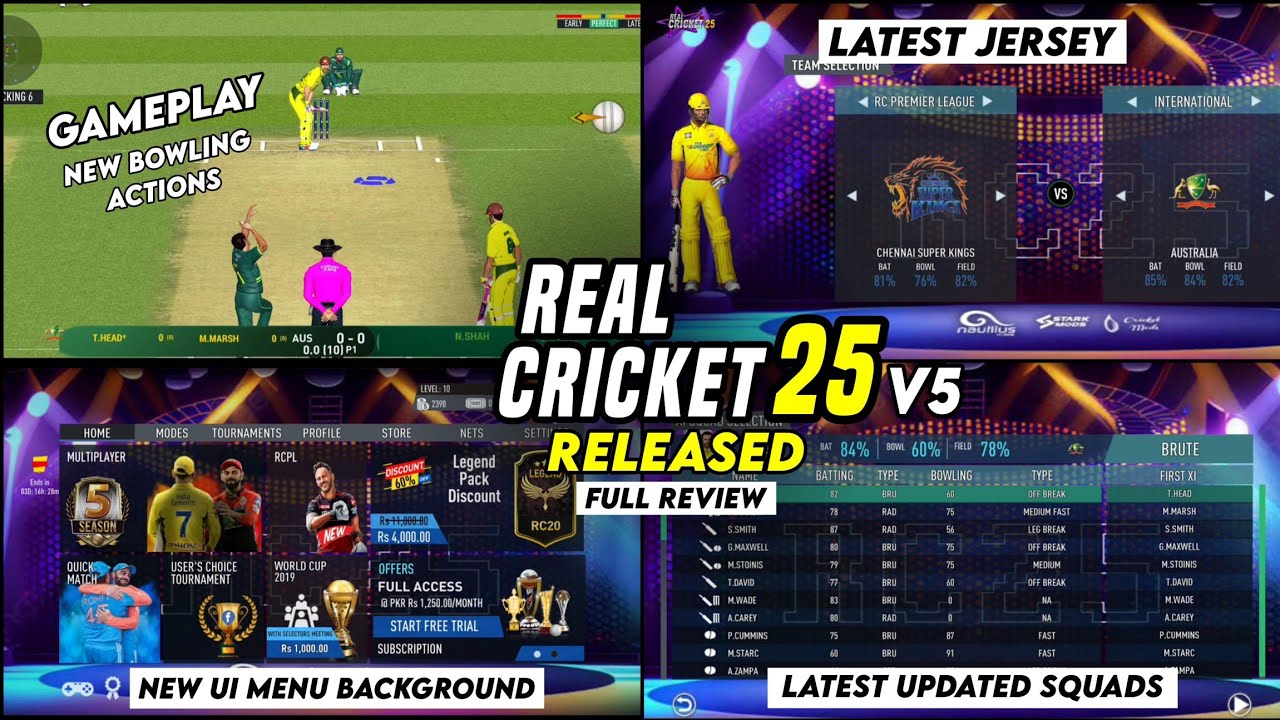 Finally Real Cricket 25 V5 BGT Special Mega Update Released Full Review ...