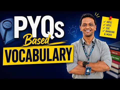 PYQs Based Vocabulary 2026 | English Vocabulary | Exam Oriented | SSC BANKING MPSC SARALSEWA |
