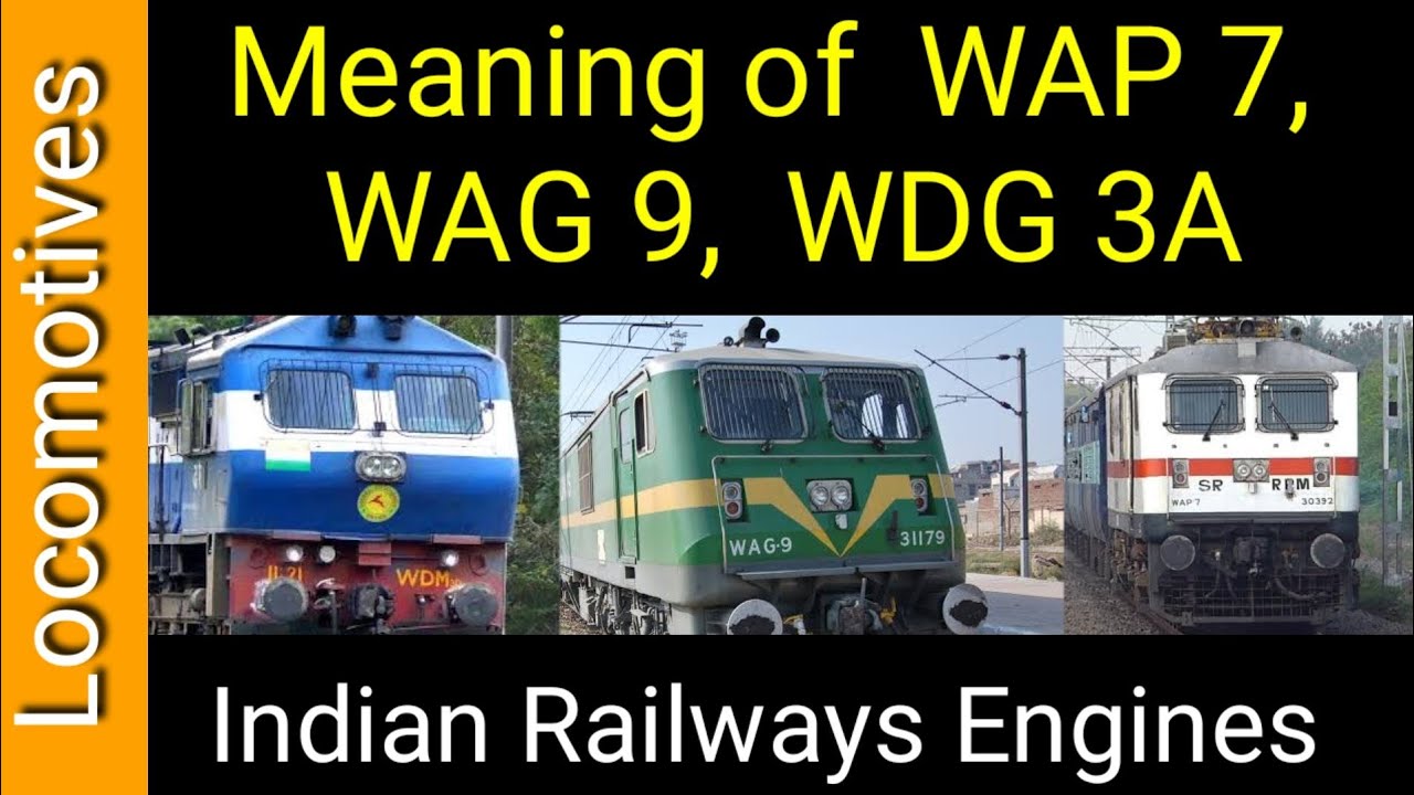 Indian Railways Locomotives : Meaning of WAP 7, WAG 4, WDG 3A, WDP in ...