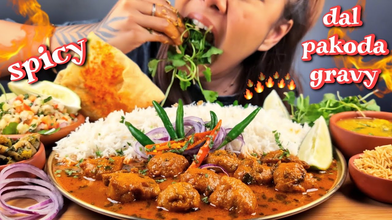 Try this tasty & easy Dal Pakoda Sabji | COOKING & EATING SPICY DAL ...