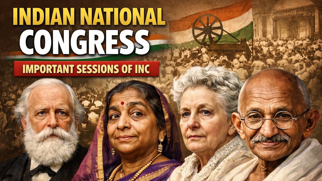 Indian National Congress and Important Sessions of INC | Very Important ...