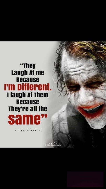 Embrace Your Difference: The Joker’s Wisdom!" - YouTube