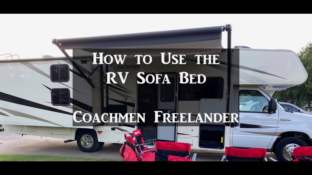 How to use the RV sofa bed in the Coachmen Freelander - YouTube