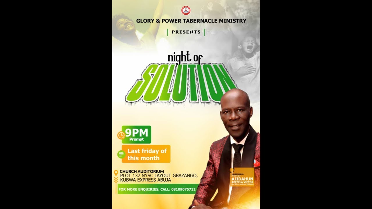 NIGHT OF SOLUTION WITH PROPHET VICTOR AJIDAHUN - YouTube