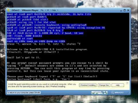 Installing OpenBSD in VMWare Player - YouTube