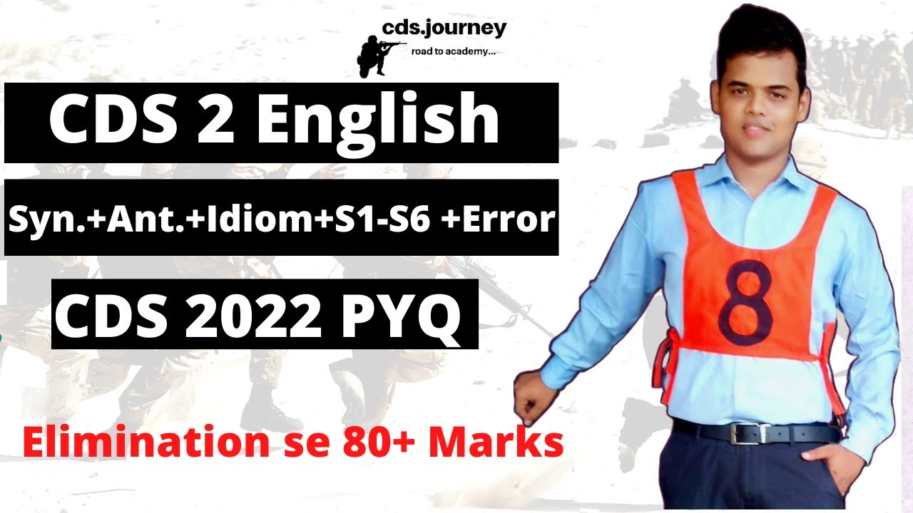 CDS 2 English - Synonym+Antonym+S1-S6 - Elimination Method - YouTube