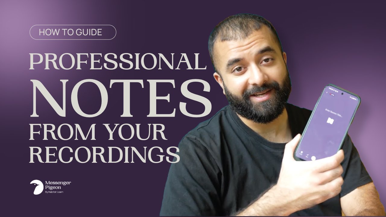 Professional Notes From Your Recordings | Messenger Pigeon App - YouTube
