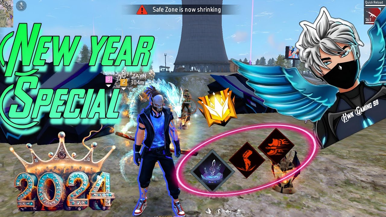 FREE FIRE NEW YEAR SPECIAL GAMEPLAY VIDEO || FF MONTAGE || HWK AKSHAY ...